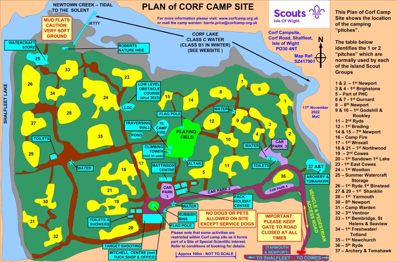 Corf Map - Corf Scout Camp